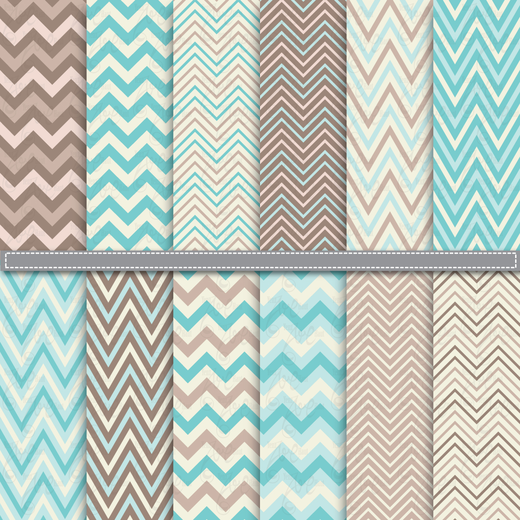 Retro Chevron Digital Paper ~ Illustrations on Creative Market