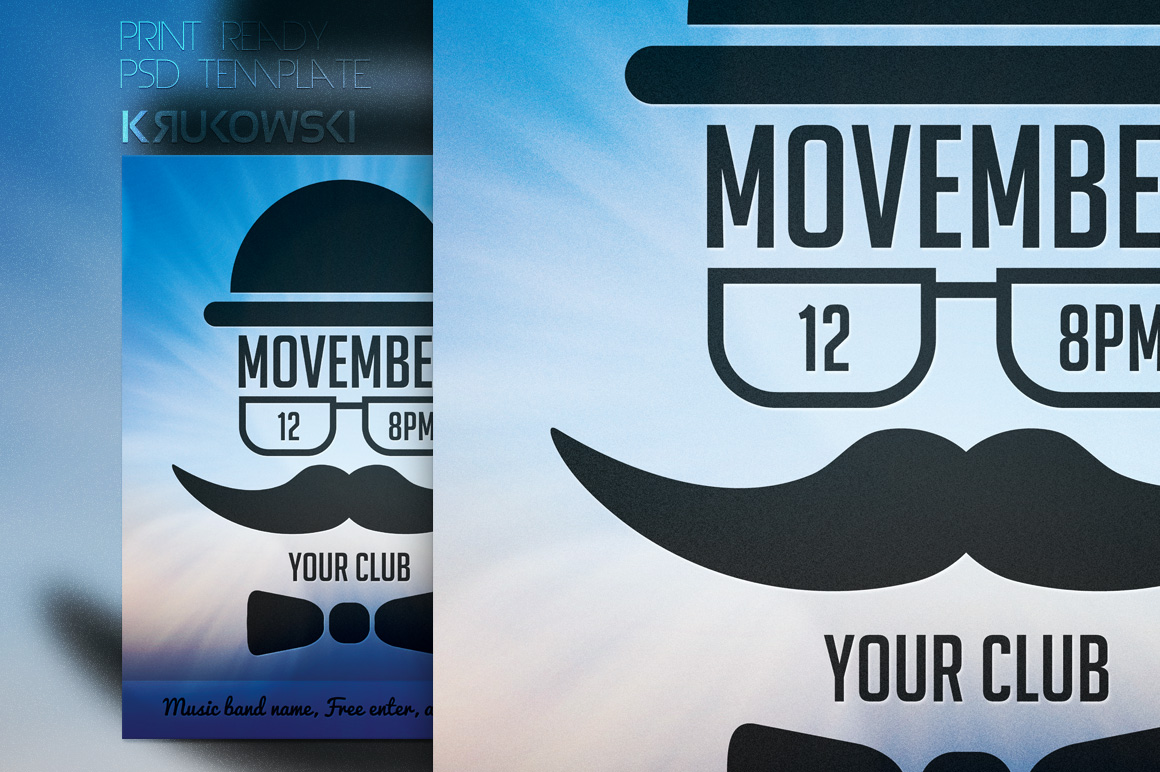 Movember Party Flyer ~ Flyer Templates on Creative Market