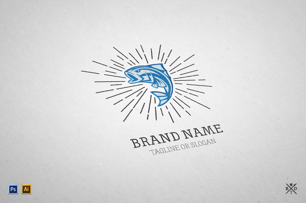 Logo Template #5 - Big Fish ~ Logo Templates on Creative Market