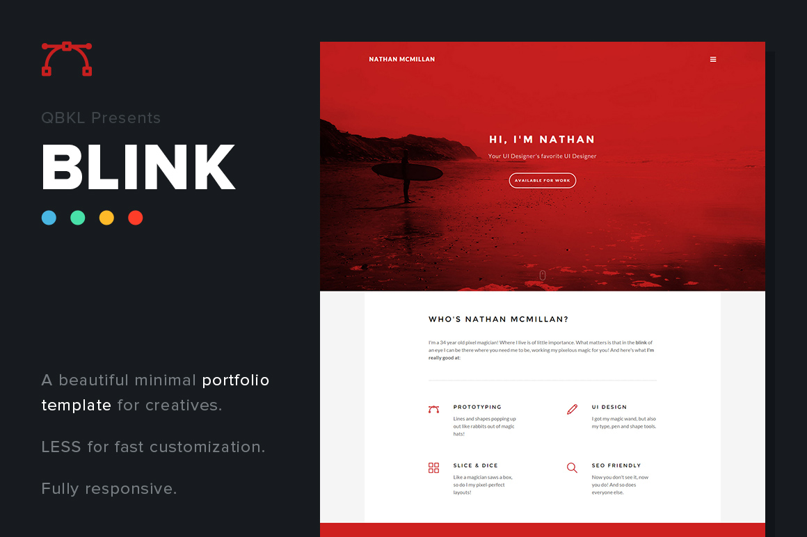 Blink Html Portfolio 50 Off ~ Html Css Themes On Creative Market