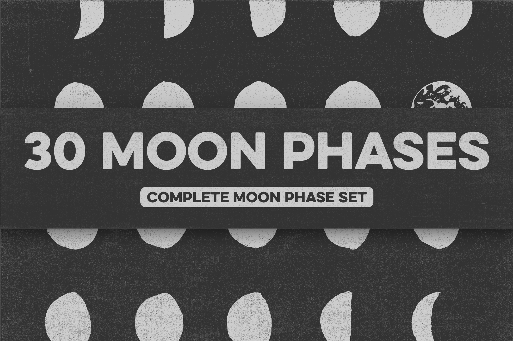 30 Hand-Drawn Moon Phases ~ Illustrations on Creative Market