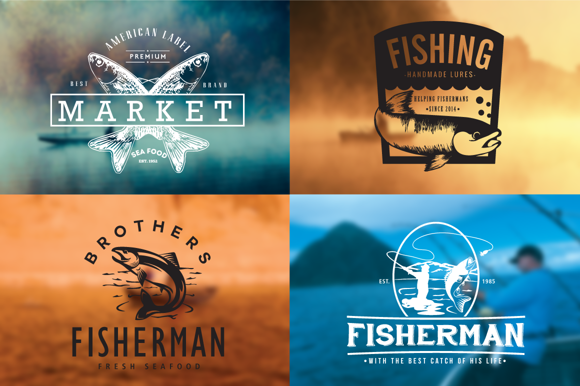 Fishing Vintage Badges Logos ~ Logo Templates on Creative Market