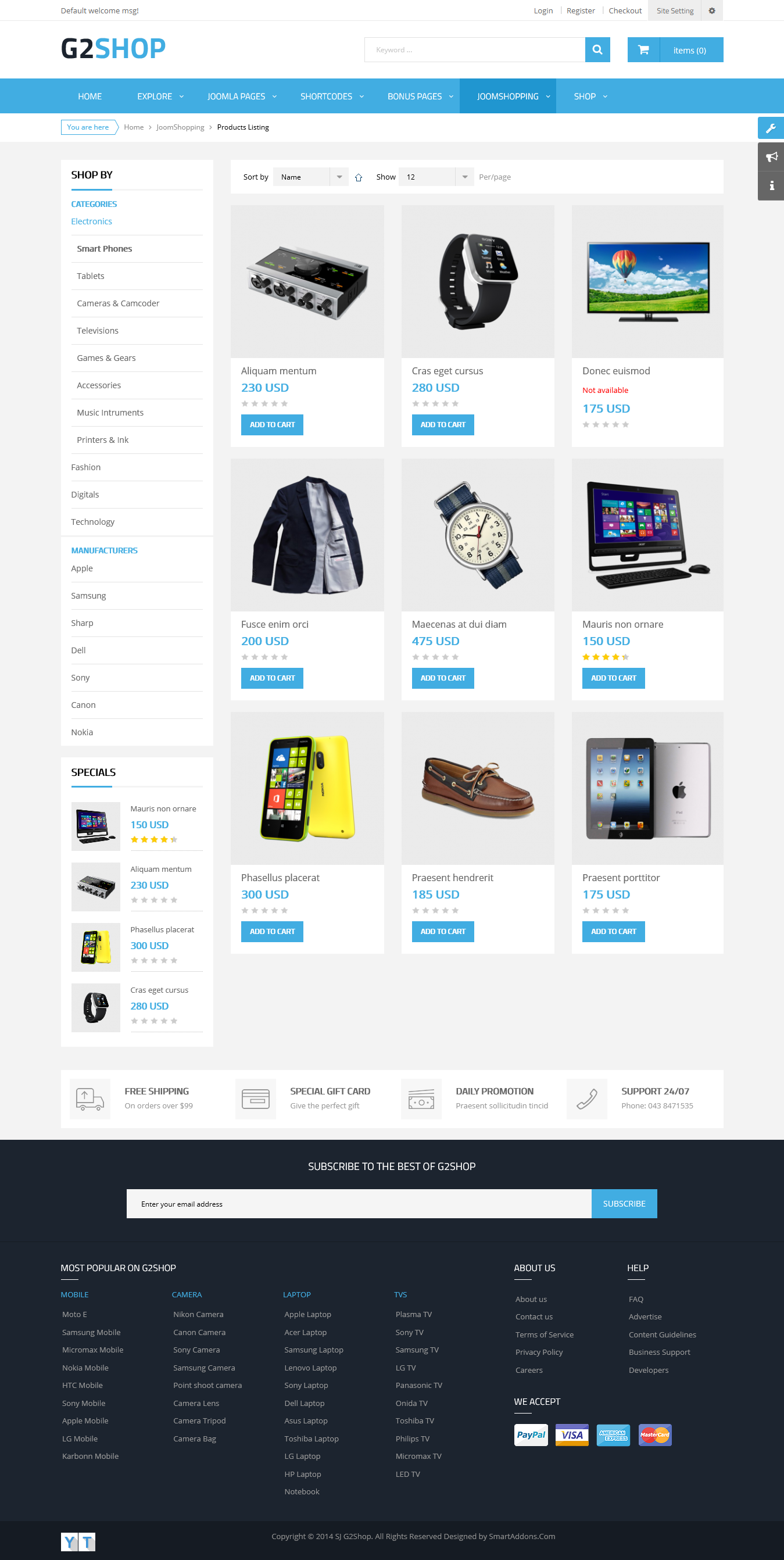 SJ G2Shop - Multipurpose Template ~ Joomla Themes on Creative Market