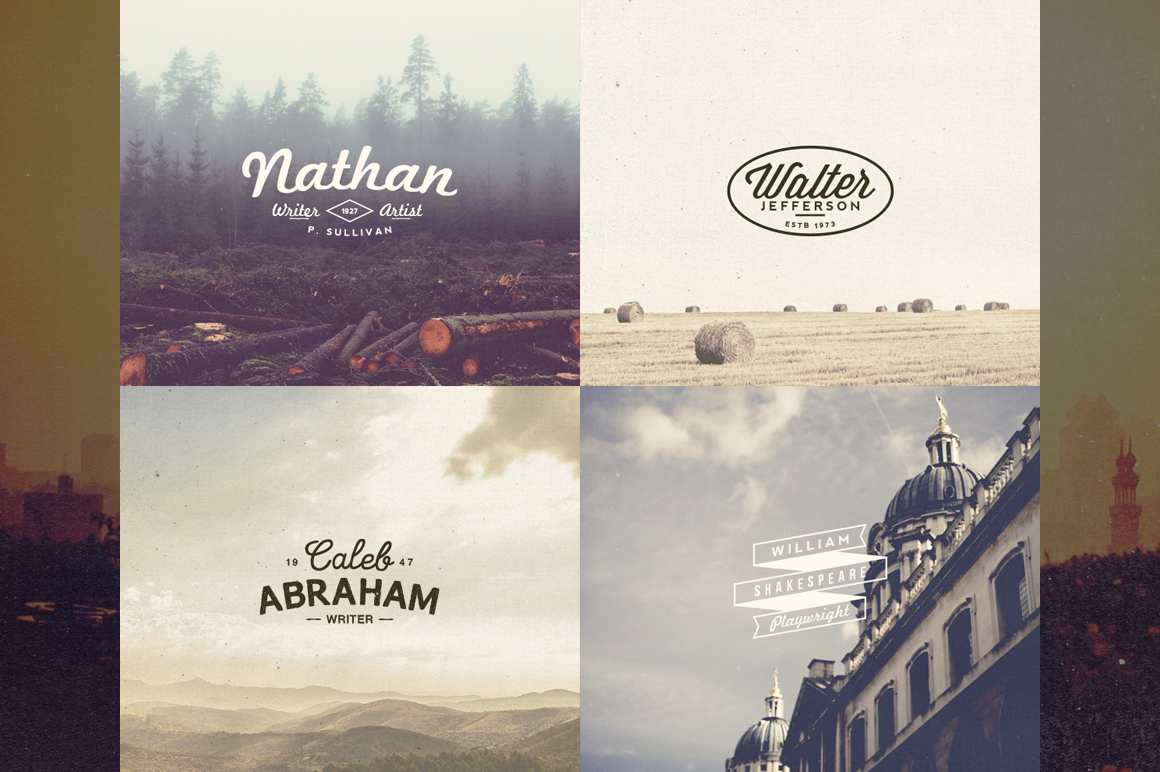 13 Name Based Vintage Logos Volume 2 ~ Logo Templates on Creative Market