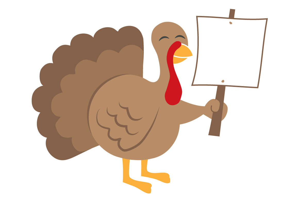 Turkeys with Signs ~ Illustrations on Creative Market