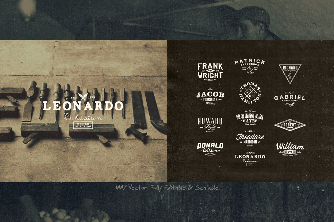 13 Name Based Vintage Logos Volume 5 ~ Logo Templates on Creative Market