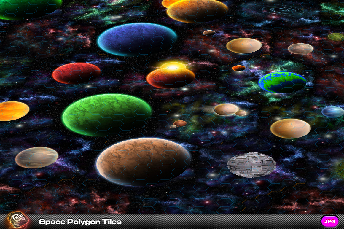 Deep Space Hexagonal Tile Set vol1 ~ Objects on Creative Market