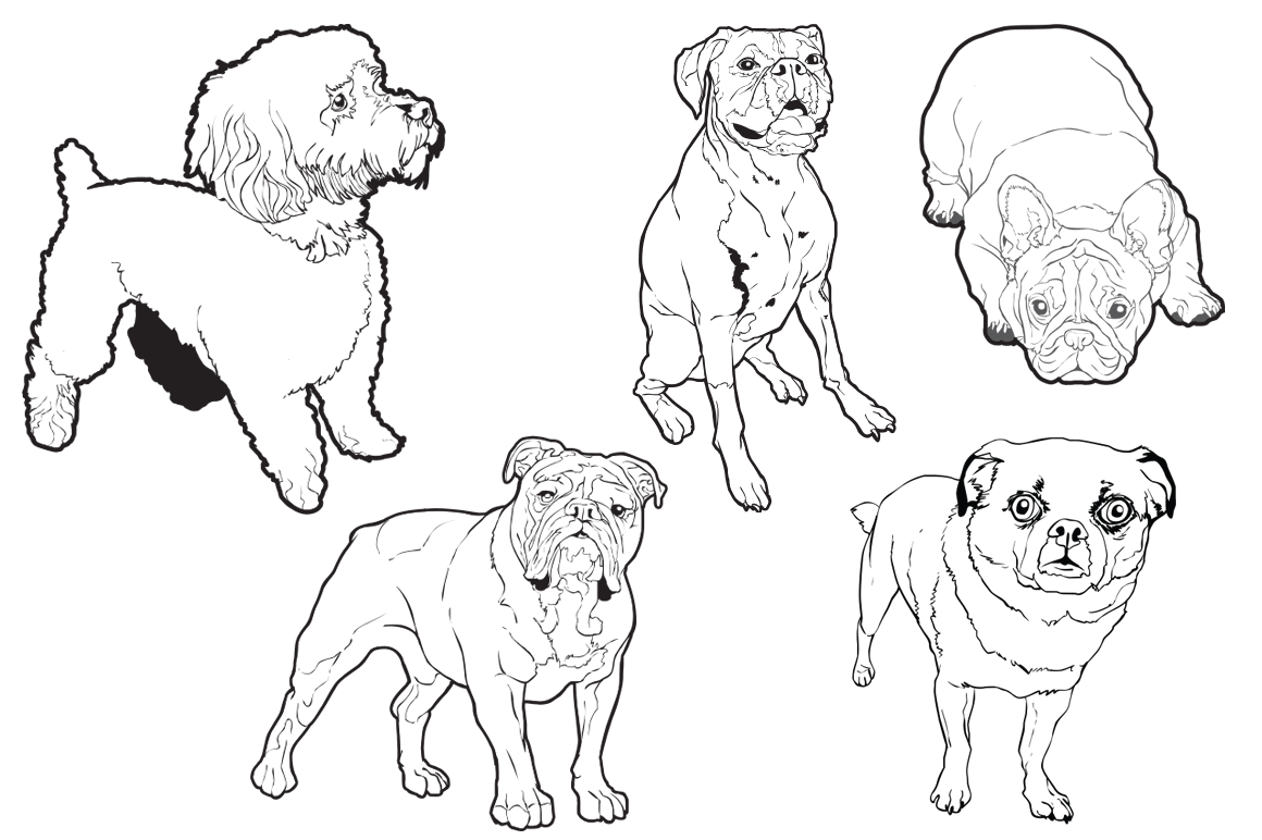 Hand Drawn Dogs & Puppies! ~ Illustrations on Creative Market