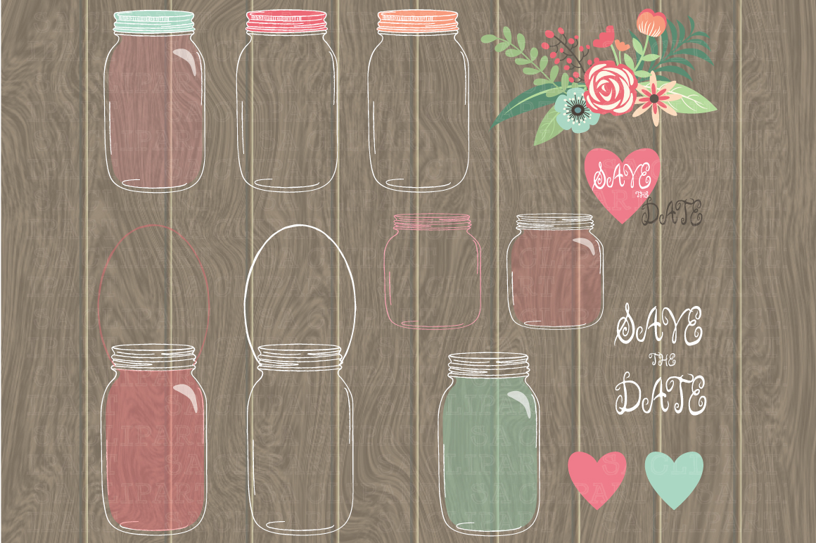 Mason jar Clipart ~ Illustrations on Creative Market