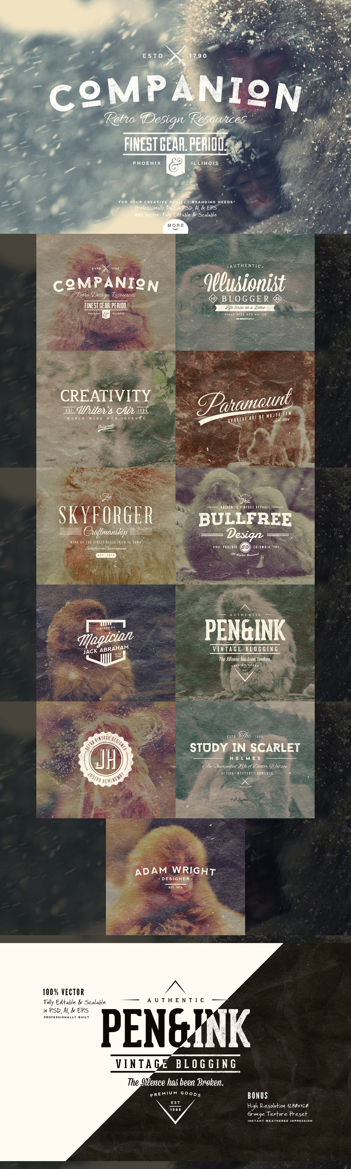 33 Trendy Vintage Insignias Bundle 2 ~ Logo Templates on Creative Market