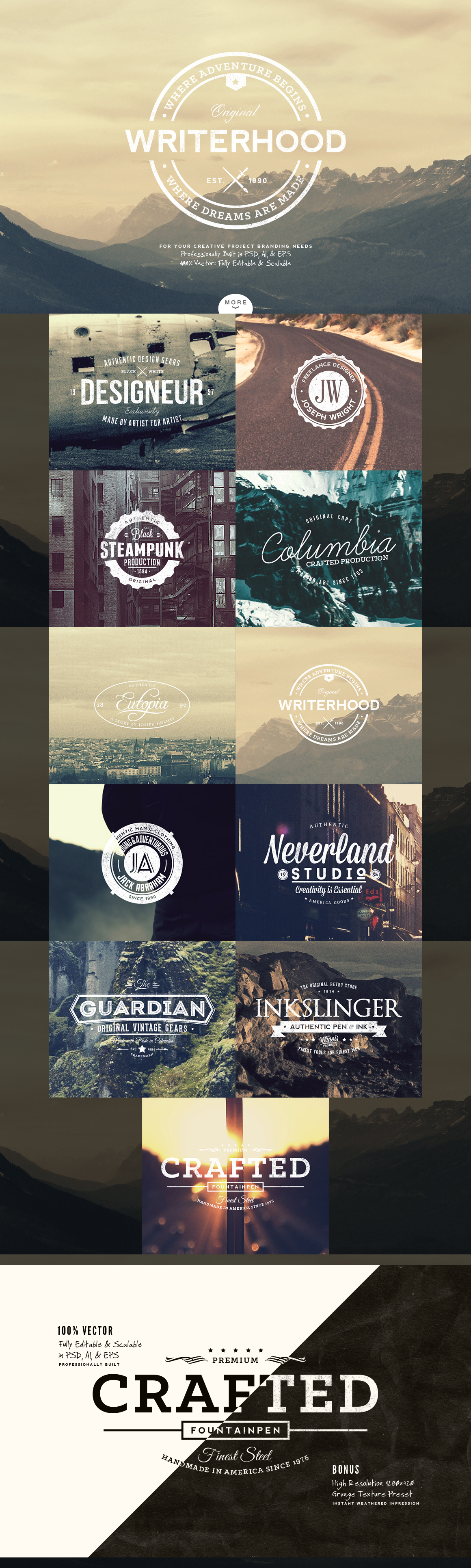 33 Trendy Vintage Insignias Bundle 2 ~ Logo Templates on Creative Market