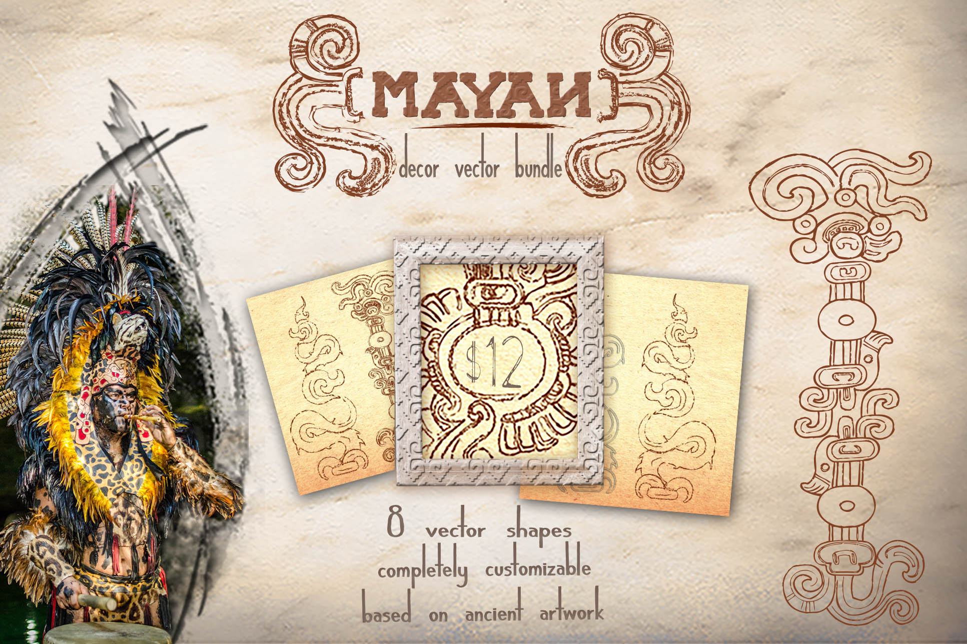 bundle: mayan decor vectors ~ Web Elements on Creative Market