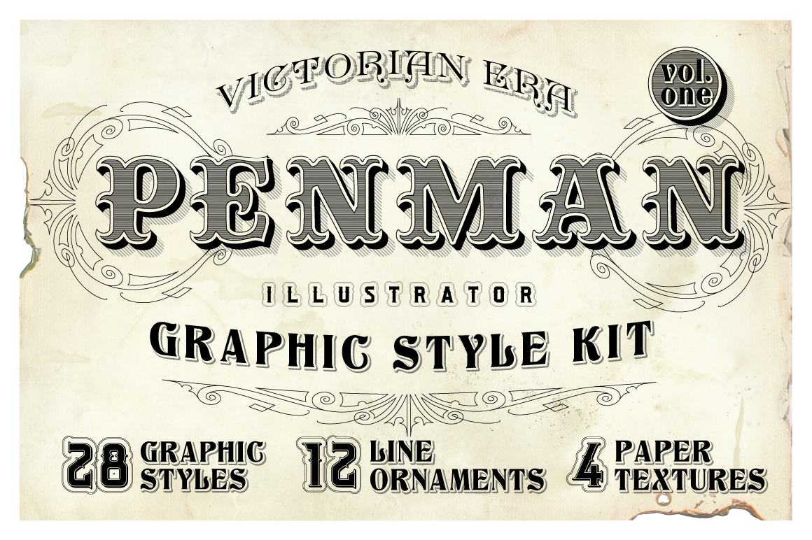 Penman Vintage Graphic Style Kit ~ Layer Styles on Creative Market
