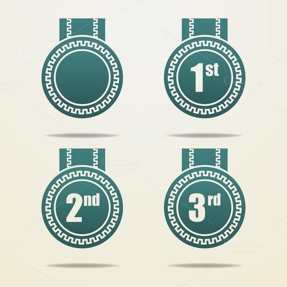 Set of badges with ribbons. ~ Icons on Creative Market