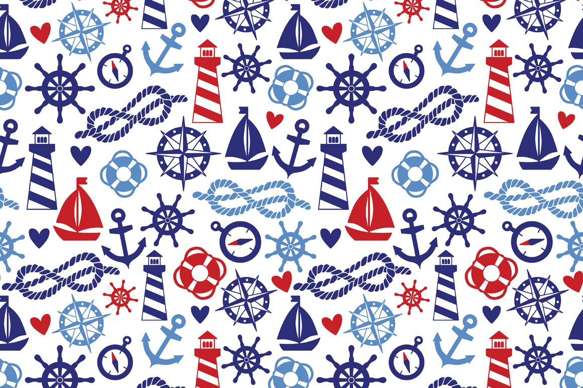 10 Nautical seamless pattern ~ Patterns on Creative Market