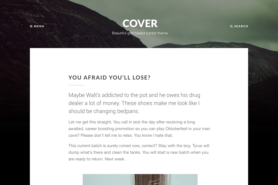 Cover tumblr theme ~ Tumblr Themes on Creative Market