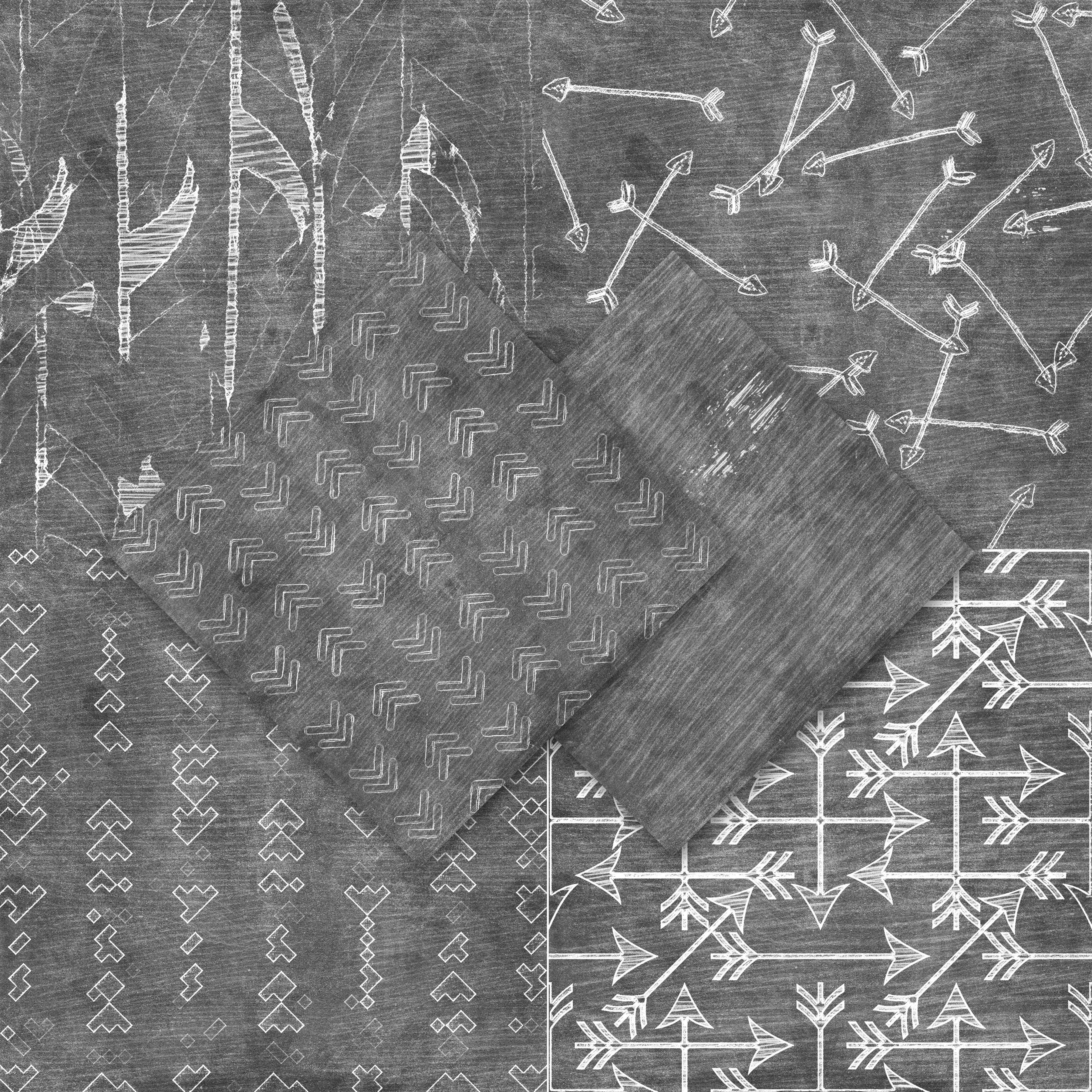 Chalkboard Art Aztec Digital Paper ~ Patterns on Creative Market