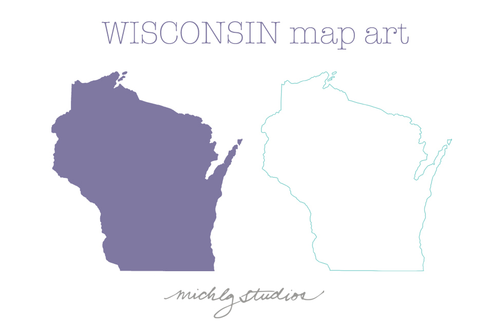 Wisconsin VECTOR & PNG map clip art ~ Illustrations on Creative Market