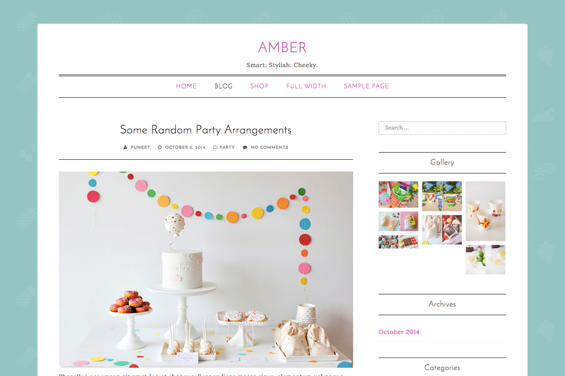 Amber - Girlish WP Theme 30% OFF ~ WordPress Portfolio Themes on ...