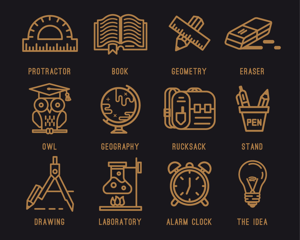 School and education icons. ~ Icons on Creative Market