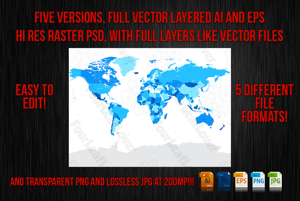 Vector High Detail World Map ~ Illustrations on Creative Market