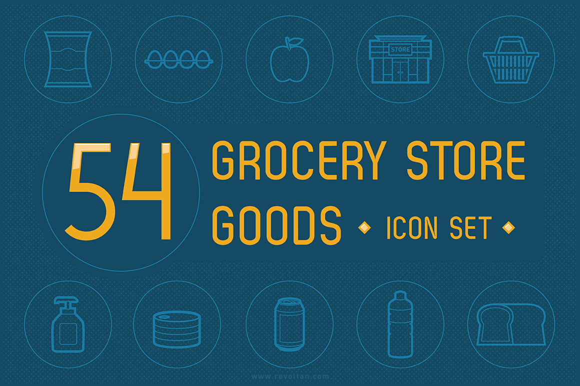54 Grocery Store Goods - Icon Set ~ Icons on Creative Market