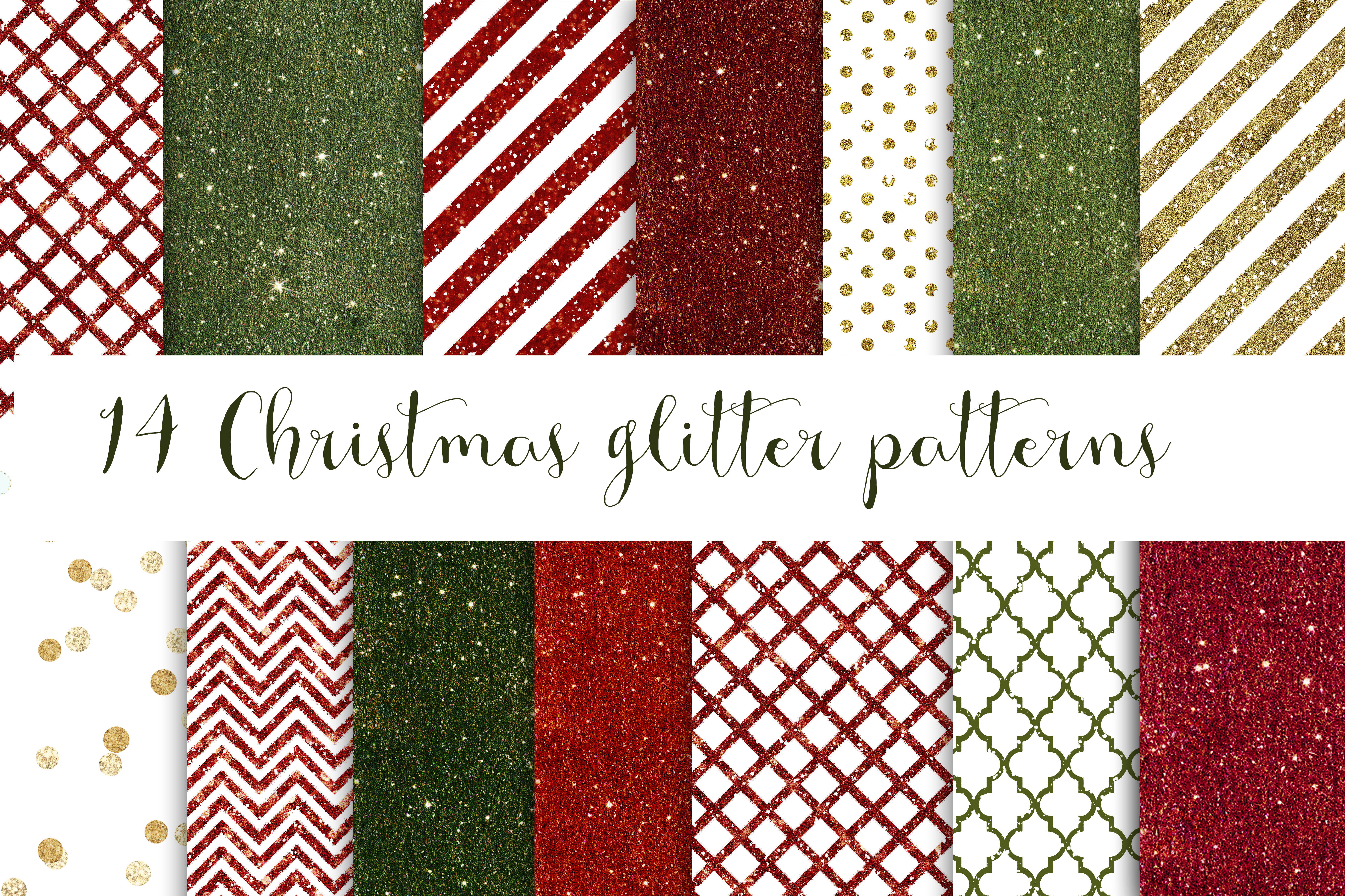 14 Christmas glitter patterns ~ Patterns on Creative Market