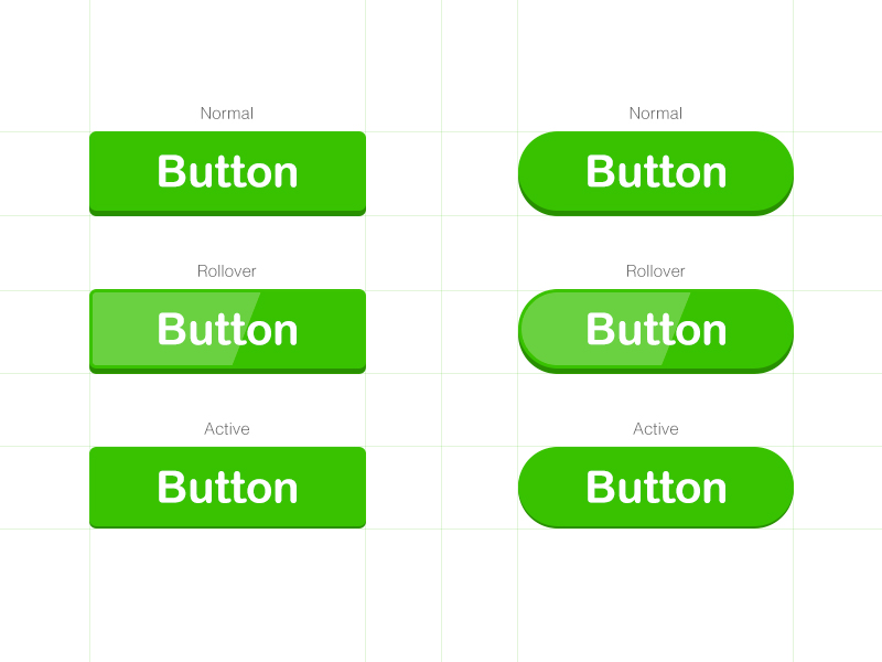 Buttons states ~ Web Elements on Creative Market