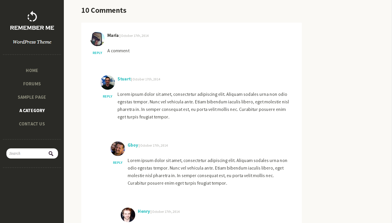 Rmemeber Me - Responsive WP Theme ~ WordPress Blog Themes on Creative ...