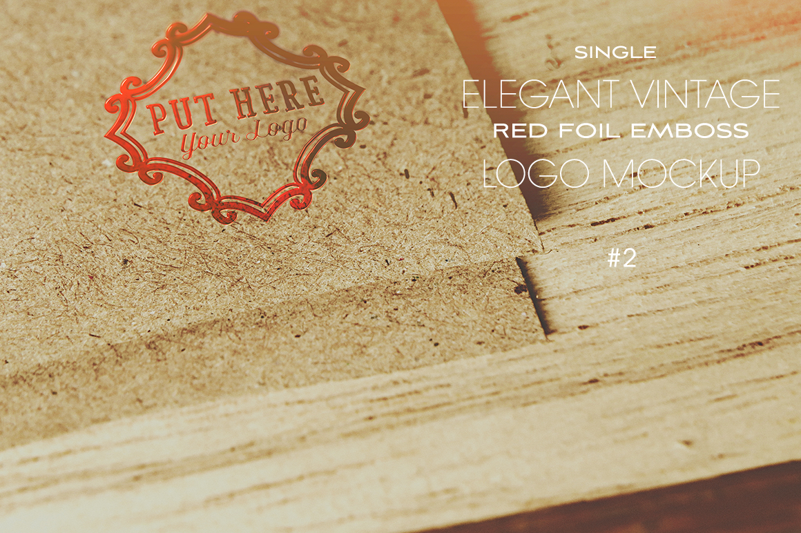 Vintage Red Foil Logo Mockup 2 ~ Product Mockups on Creative Market