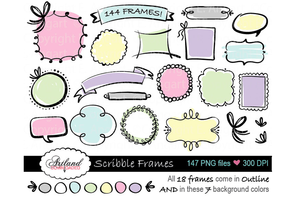Scribble Frame Clipart Value Pack ~ Illustrations on Creative Market