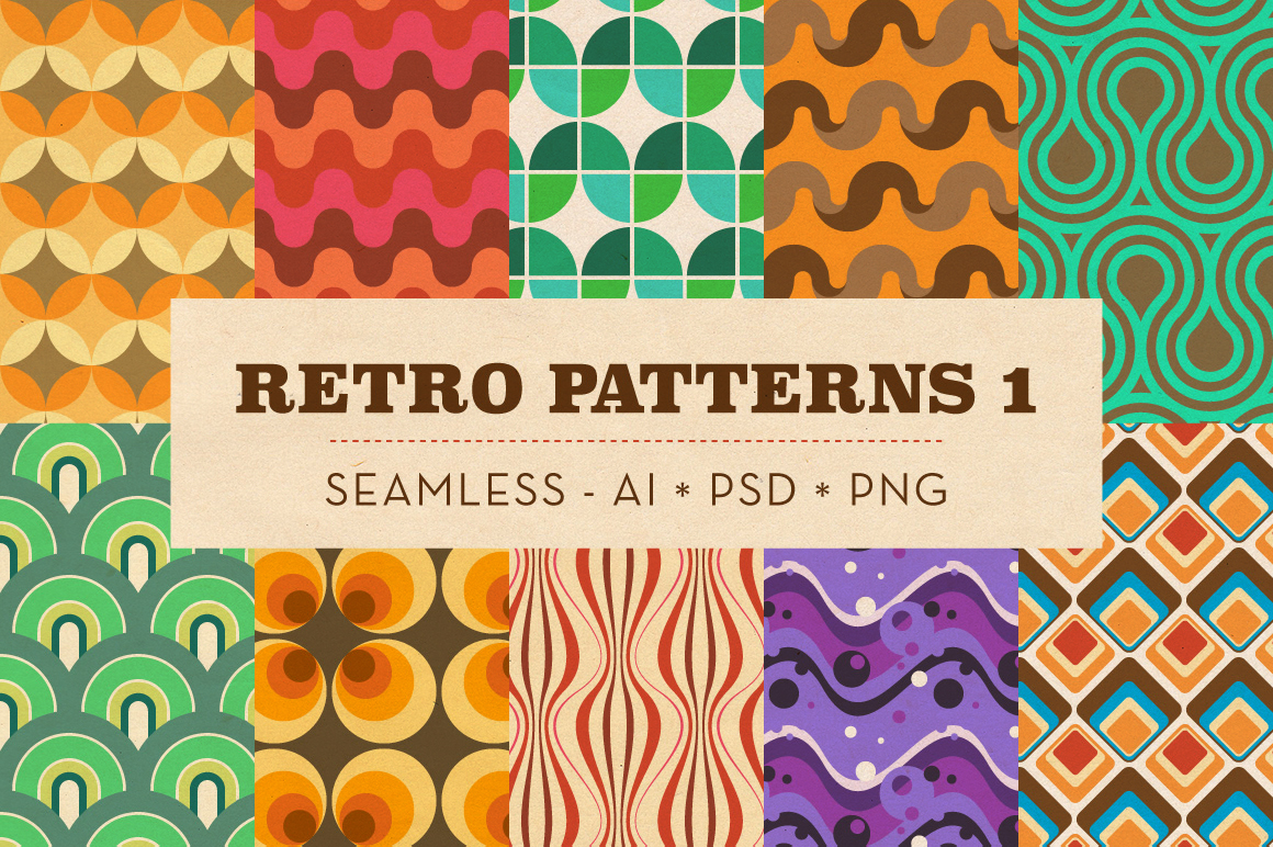 10 Seamless Retro Patterns ~ Patterns on Creative Market