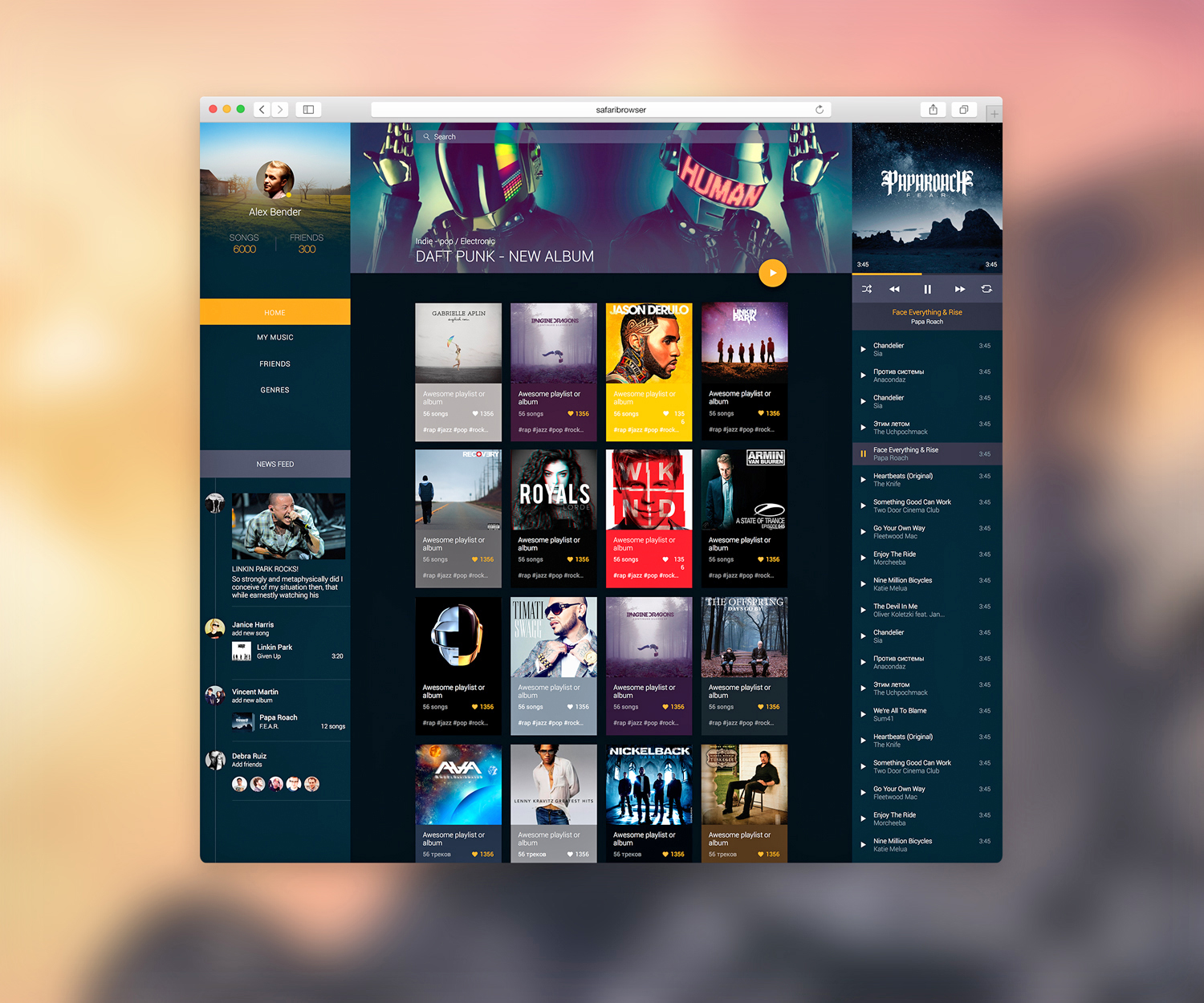Music Web ~ Website Templates on Creative Market