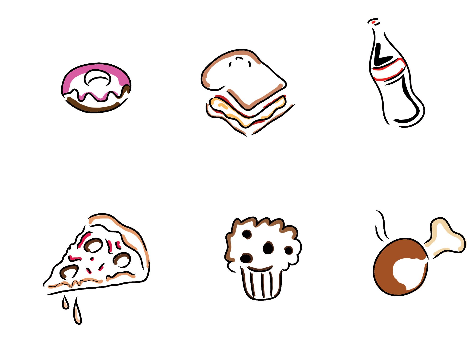 Junk Food Icons ~ Icons on Creative Market