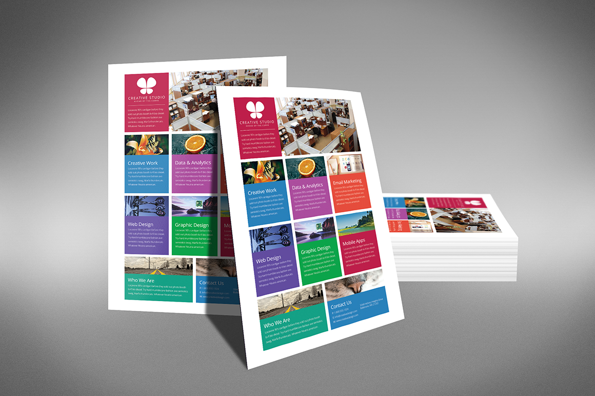 Flat Design Metro Flyer Template ~ Flyer Templates on Creative Market