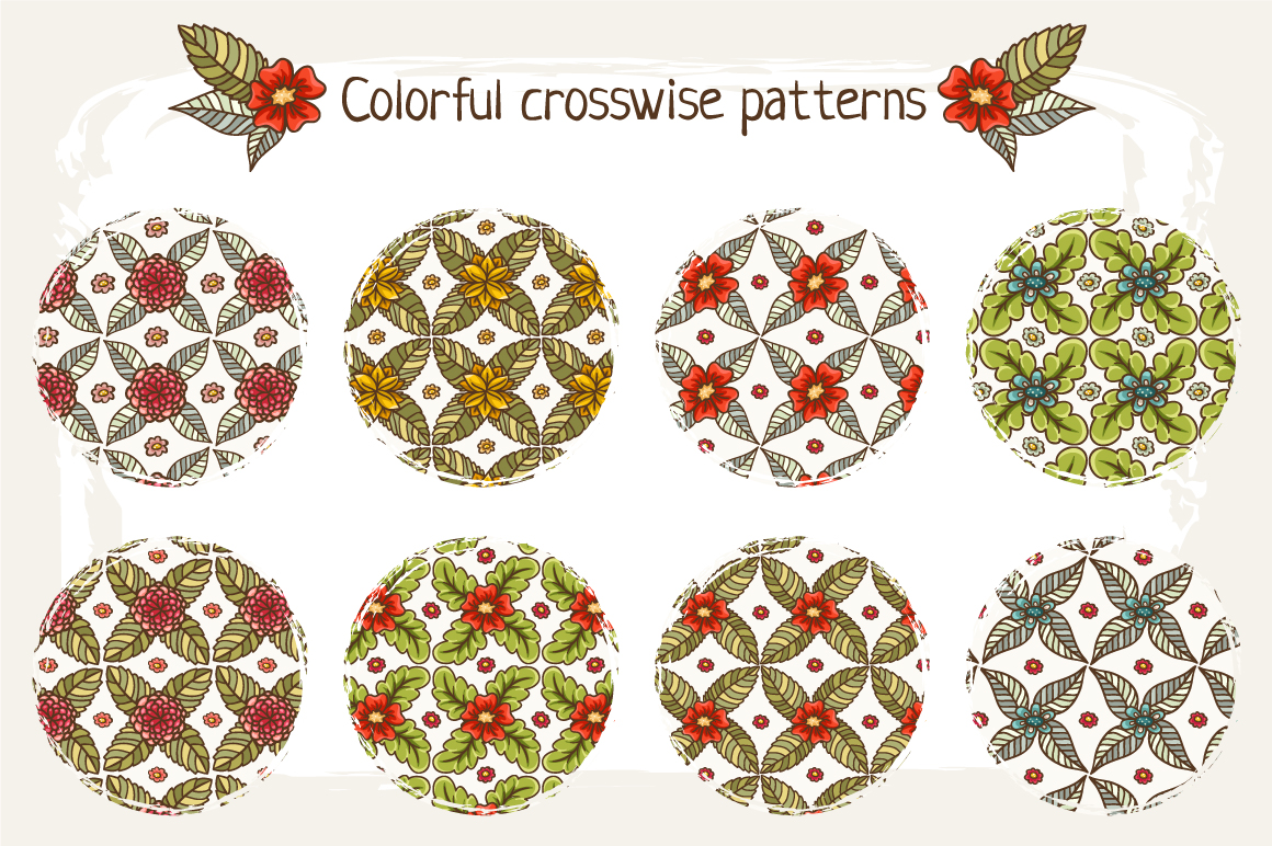 Set of 16 floral patterns ~ Patterns on Creative Market
