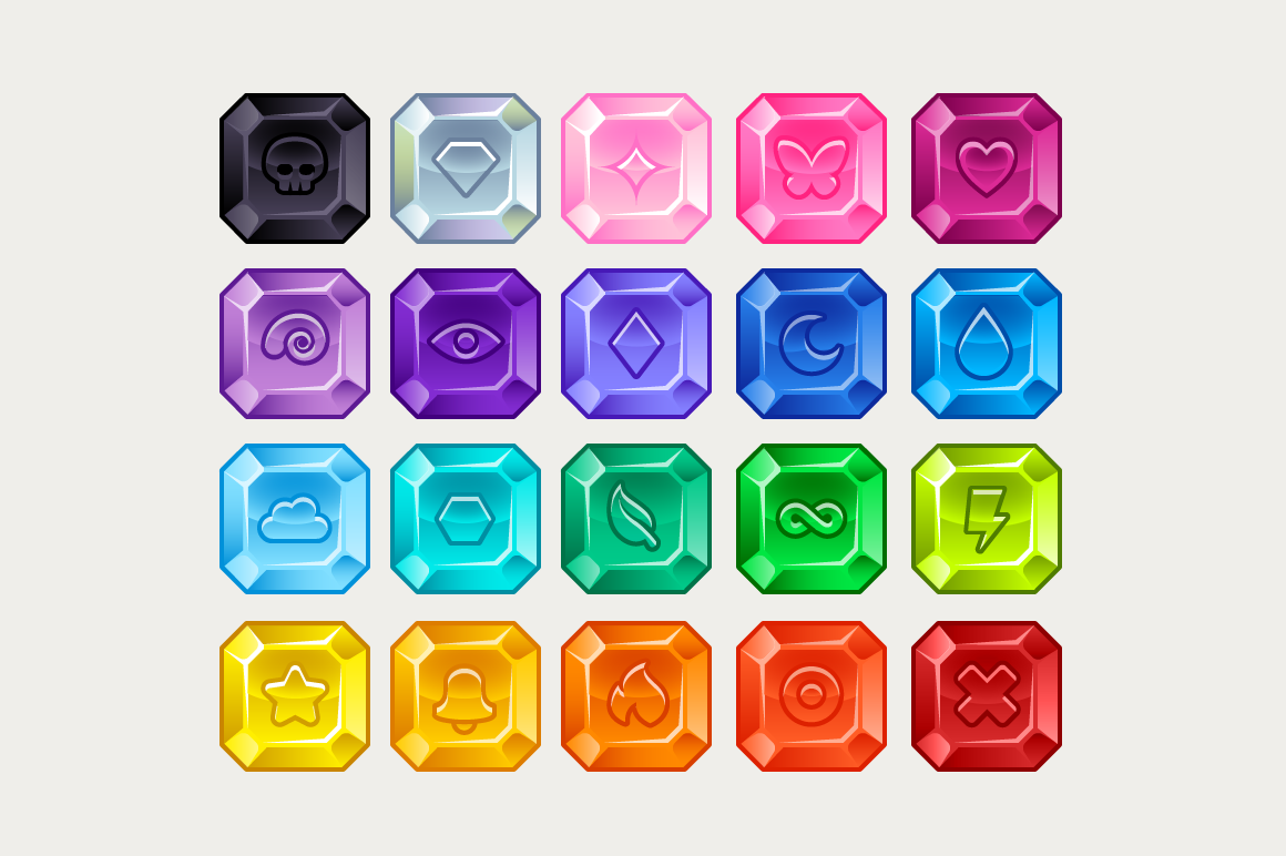 Jewel Game Pieces Set ~ Graphics on Creative Market