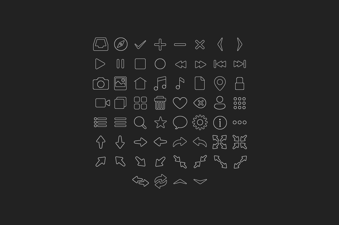 60 Stroke icons ~ Icons on Creative Market