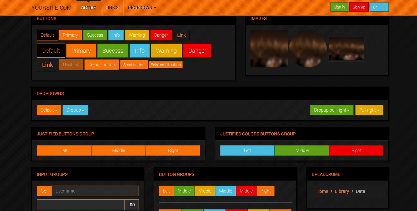 Bootstrap 3.0. Robotron orange theme ~ Bootstrap Themes on Creative Market