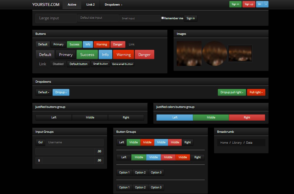 Bootstrap 3.0. black classic theme ~ Bootstrap Themes on Creative Market