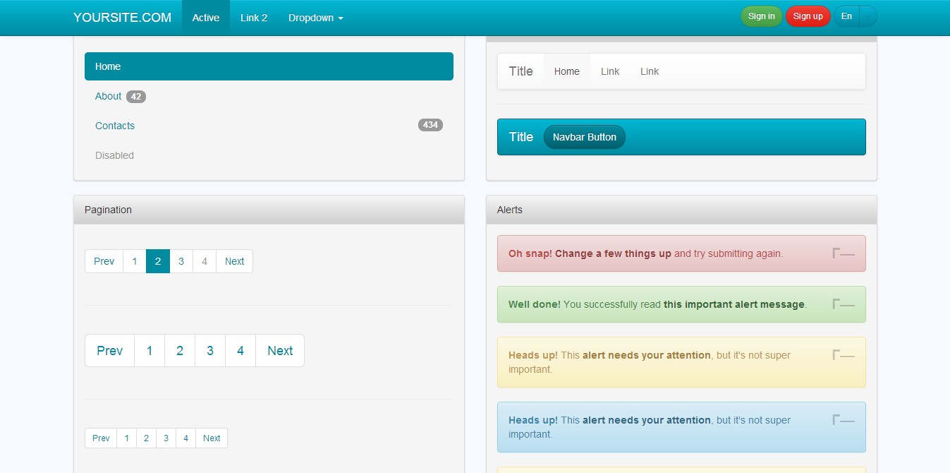 Bootstrap 3.0. Classic Blue theme ~ Bootstrap Themes on Creative Market