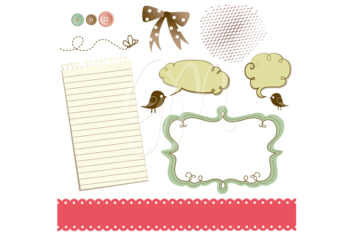 Vintage Scrapbook Papers & clip art ~ Illustrations on Creative Market