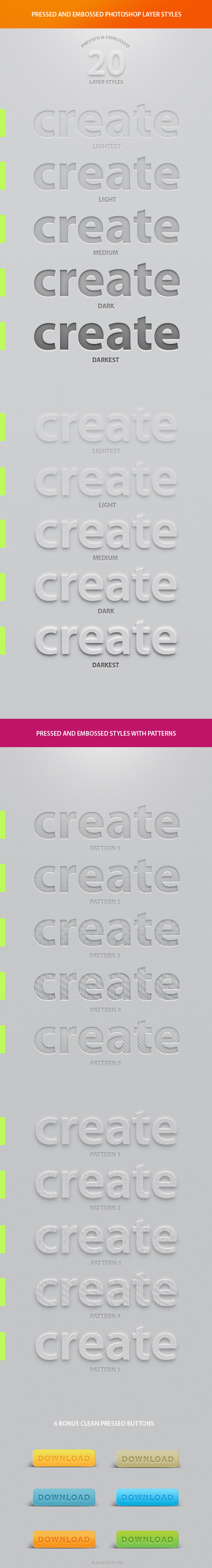 20 Best Pressed & Embossed Styles ~ Layer Styles on Creative Market