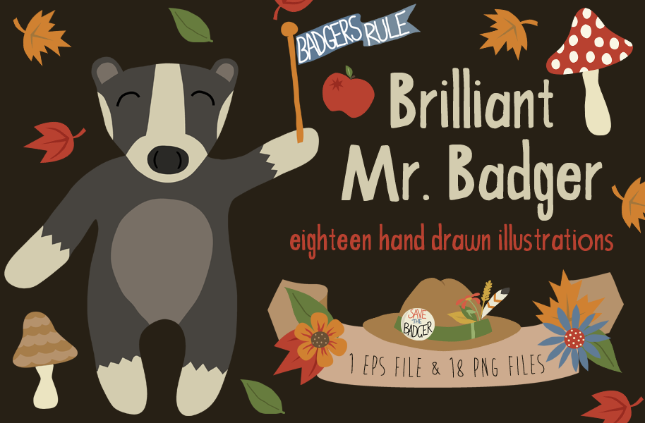Brilliant Mr. Badger ~ Illustrations on Creative Market