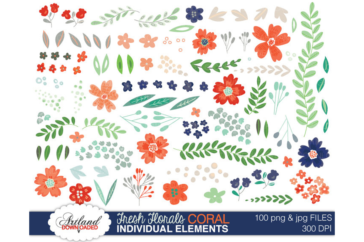 Fresh Florals - 100 Item Value Pack ~ Illustrations on Creative Market