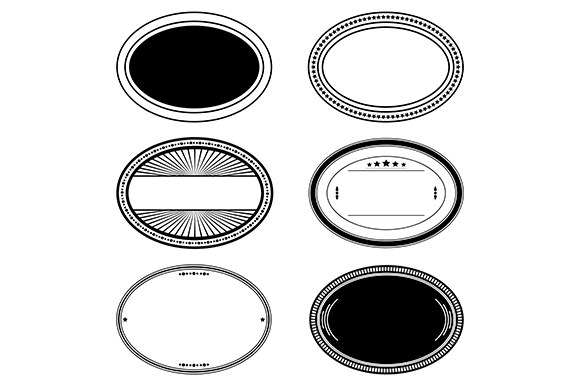 Oval Stamp Set ~ Illustrations on Creative Market