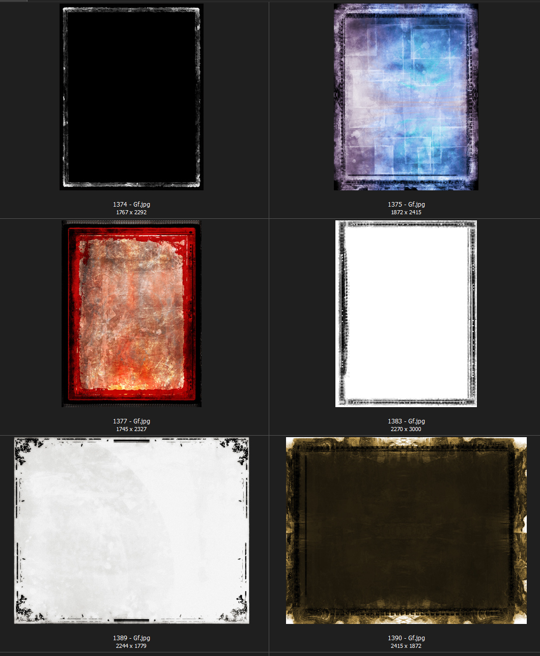 Six High resolution grunge frames ~ Illustrations on Creative Market