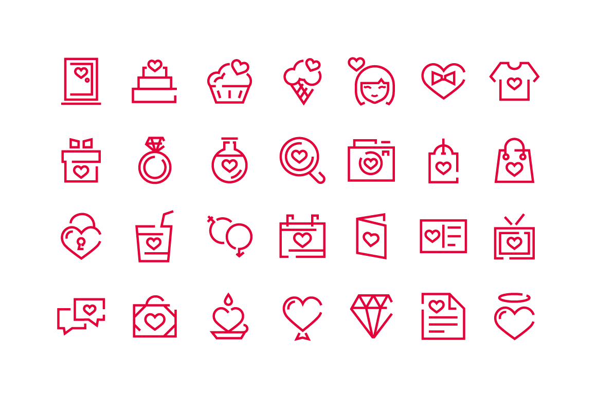 56 Love Icons ~ Illustrations on Creative Market