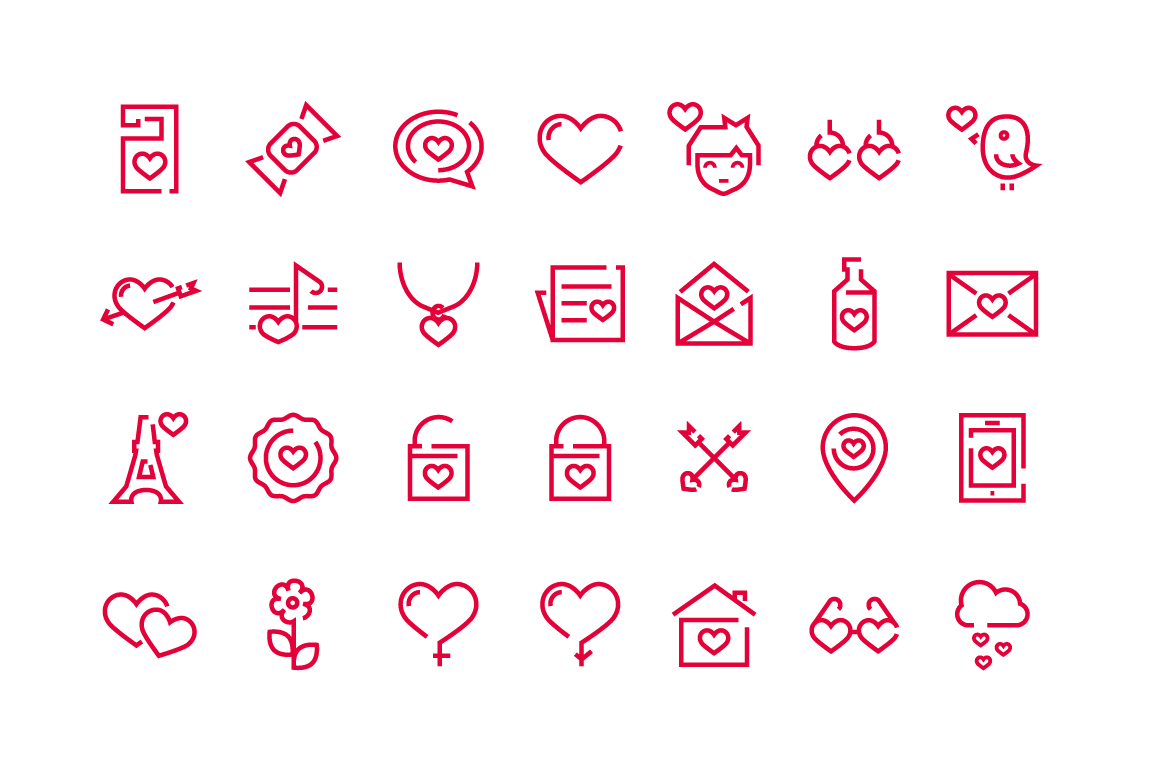 56 Love Icons ~ Illustrations on Creative Market