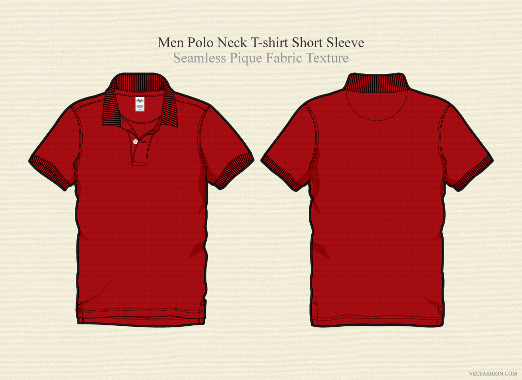 Men Polo Neck Shirt Vector Template ~ Illustrations on Creative Market